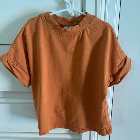 Zara | Shirts & Tops | Zara Boxy Tee Burnt Orange Size 8 | Poshmark